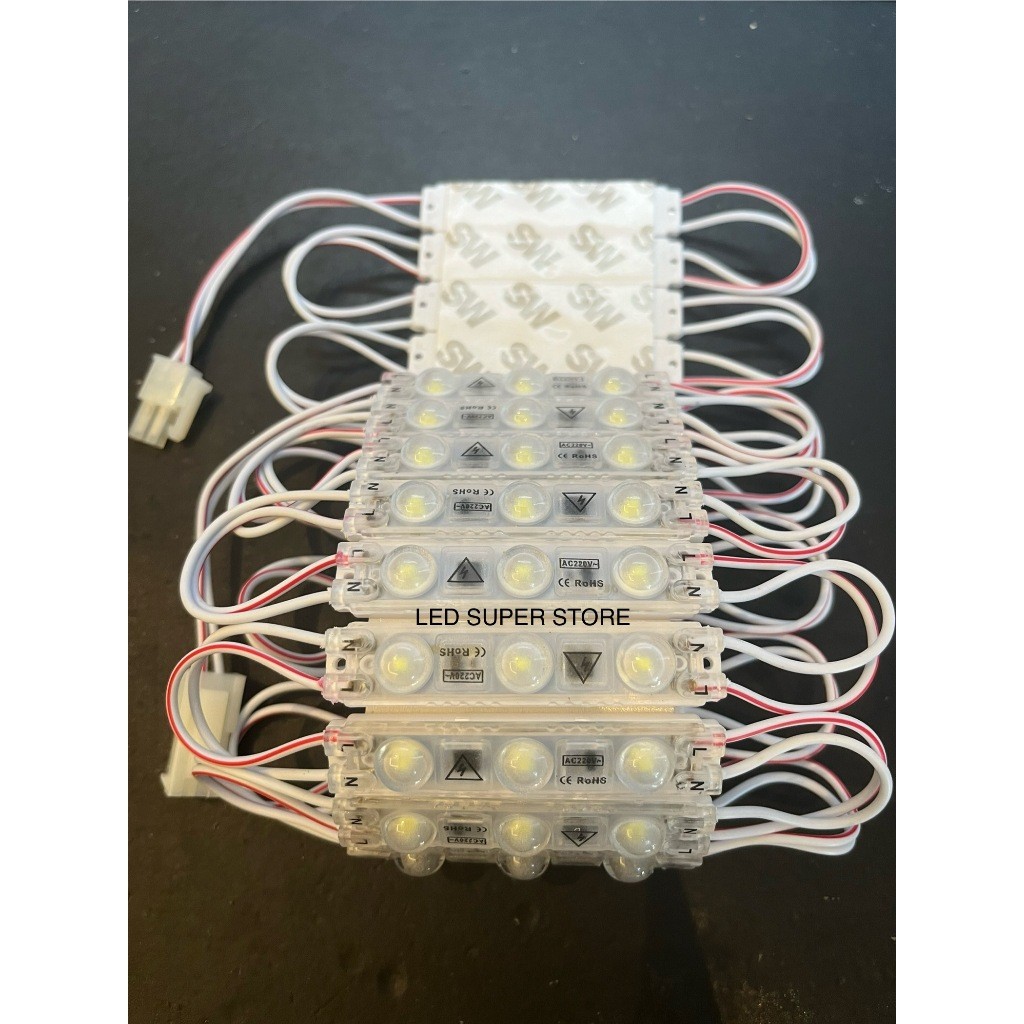 Jual [100pc] LED Module 220v VAC 6312 3 mata Putih | Modul 3LED ...