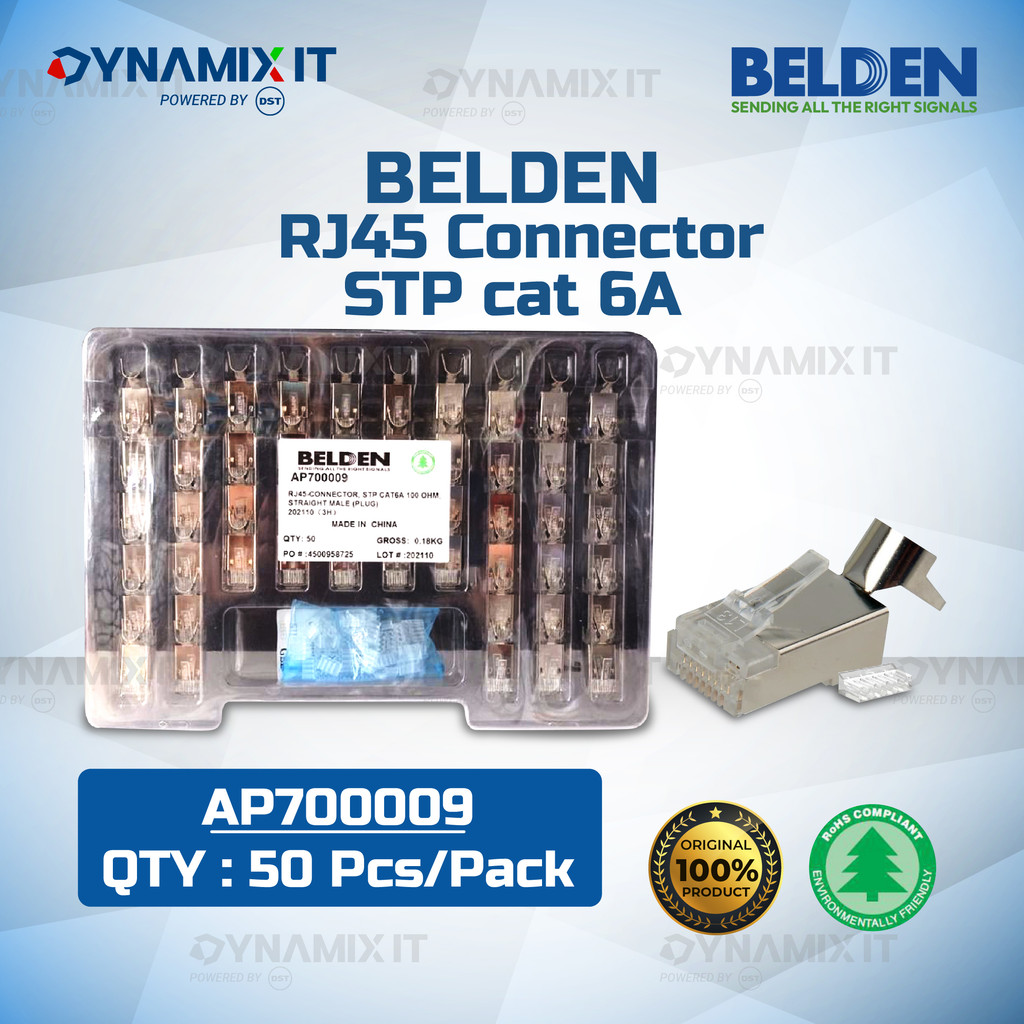 Jual Konektor Belden Modular Plug RJ45 STP Cat.6A AP700009 (ASLI ...