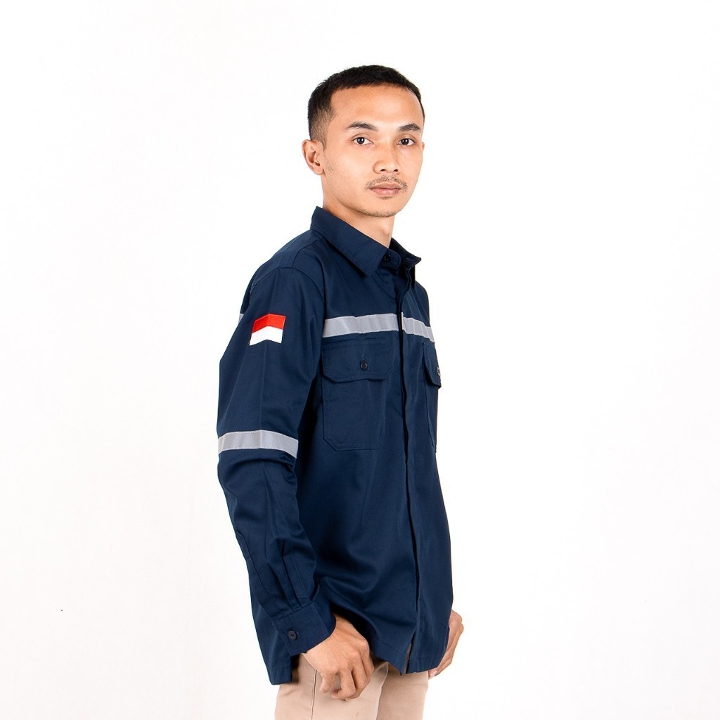 Jual Kemeja Lapangan Baju Safety Lengan Panjang Wearpack Safety Baju ...