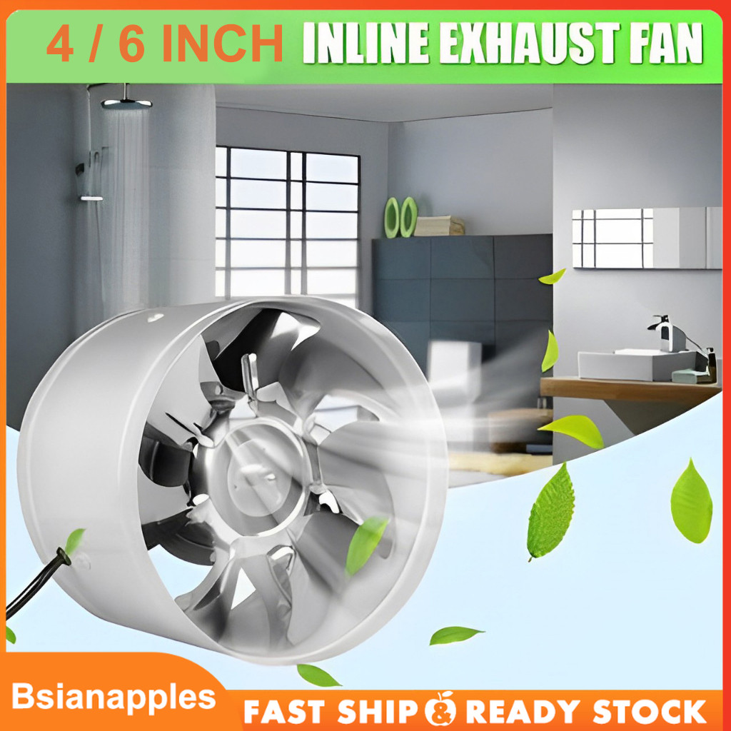 Jual 4Inch / 6Inch inline duct fan booster exhaust Inline Duct Exhaust ...