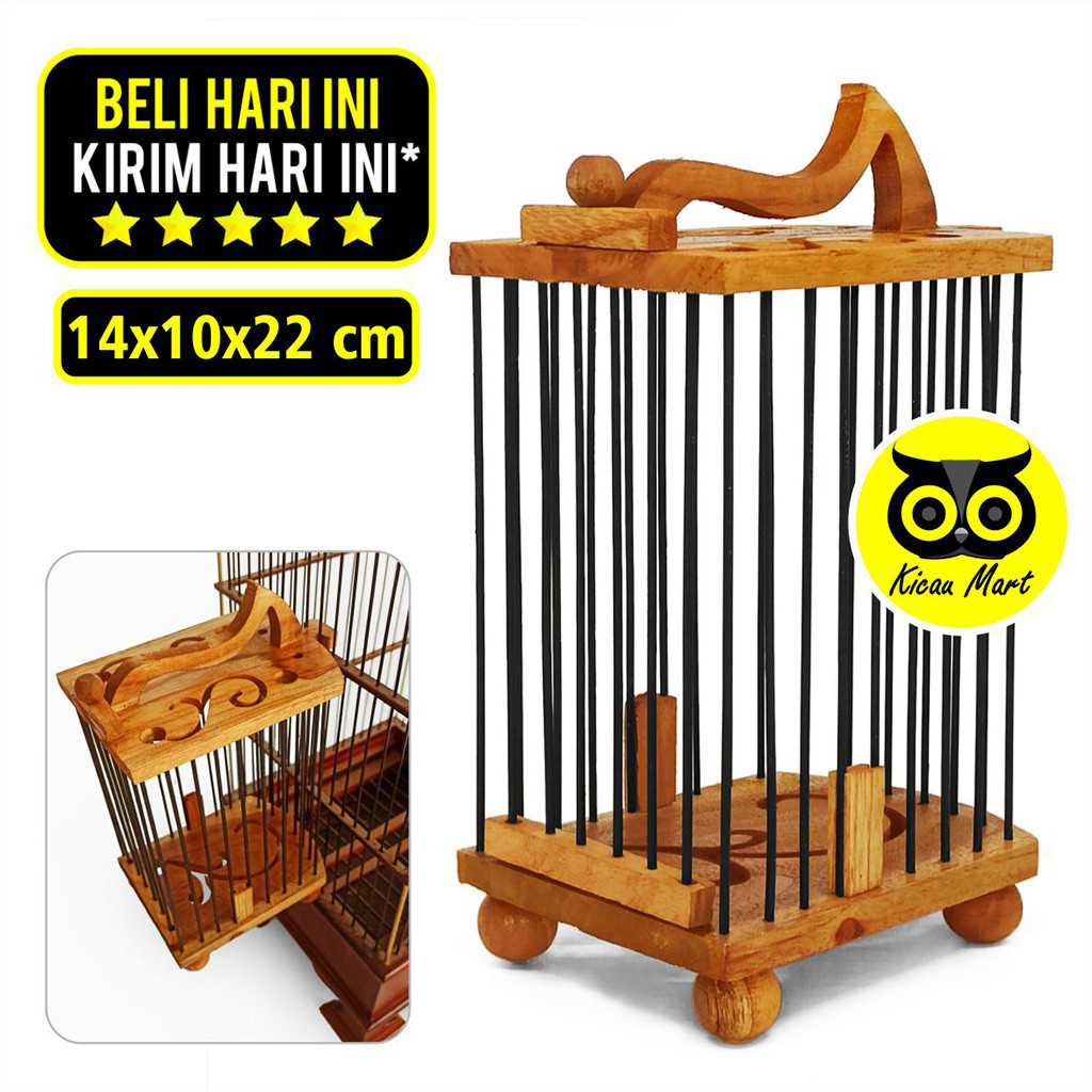 Jual KICAU MART Kandang Untulan Konin Pleci Lb Kayu Jati Ukiran Full ...