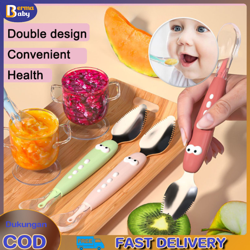 Jual Berma Baby Sendok Makan Silicon BPA FREE Mpasi Sendok Buah MPASI ...