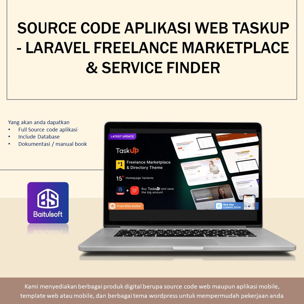 Jual SOURCE CODE APLIKASI WEB TASKUP - LARAVEL FREELANCE MARKETPLACE & SERVICE FINDER | Shopee ...