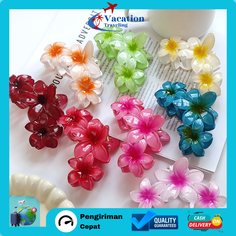 Jual VT - ( 11CM ) JEPITAN RAMBUT KOREA MODEL BUNGA KAMBOJA 3 IN 1 ...