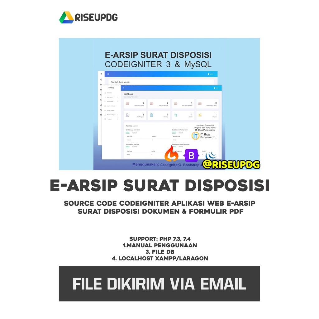 Jual Source Code CodeIgniter Aplikasi Web E-Arsip Surat Disposisi Dokumen & Formulir PDF ...