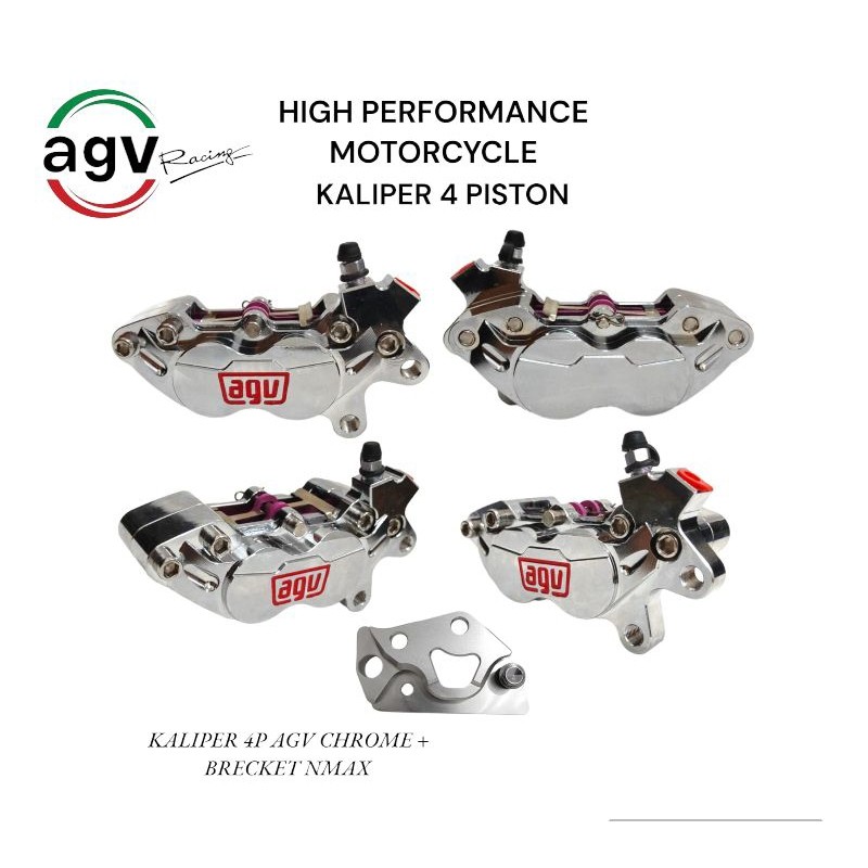 Jual AGV Kaliper Big Pot 4 Piston Kalifer 4P Full CNC Chrome For Yamaha ...