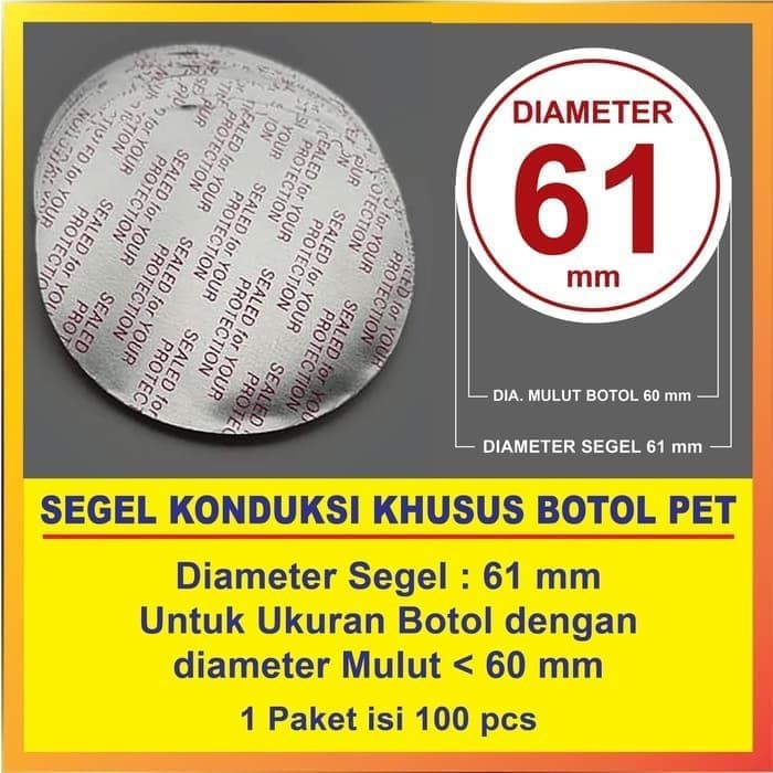Jual Aluminium Foil Botol PET Diameter 61 mm ( Isi 100 pcs) | Shopee ...