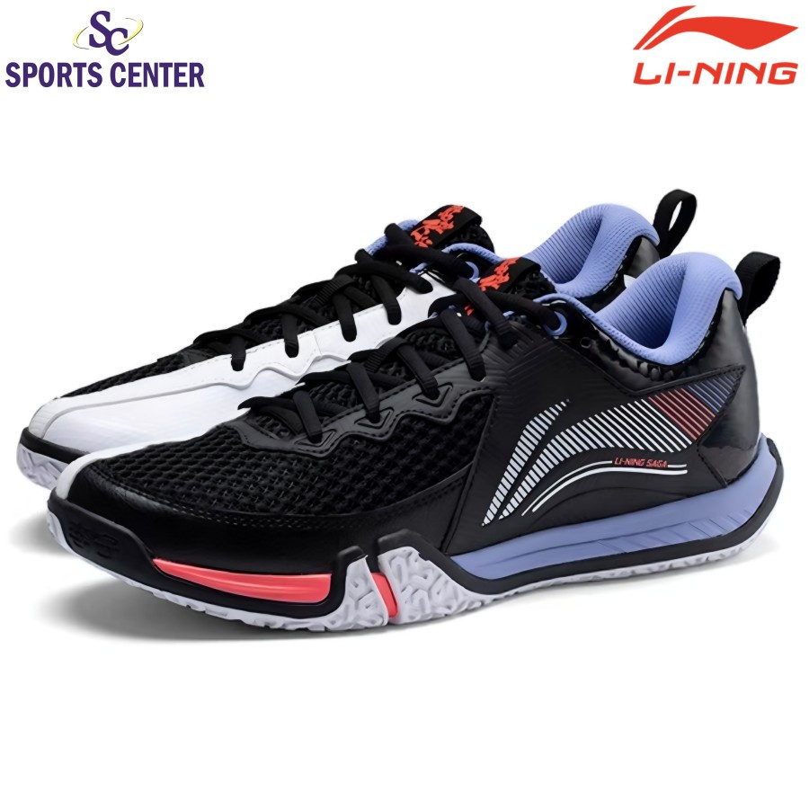 Jual New Sepatu Badminton Lining Saga II / 2 Lite AYTT003 Black White ...