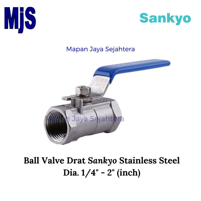 Jual Ball Valve Screw SANKYO Dia. 1/4" / Kran Drat SS316 (Stainless ...