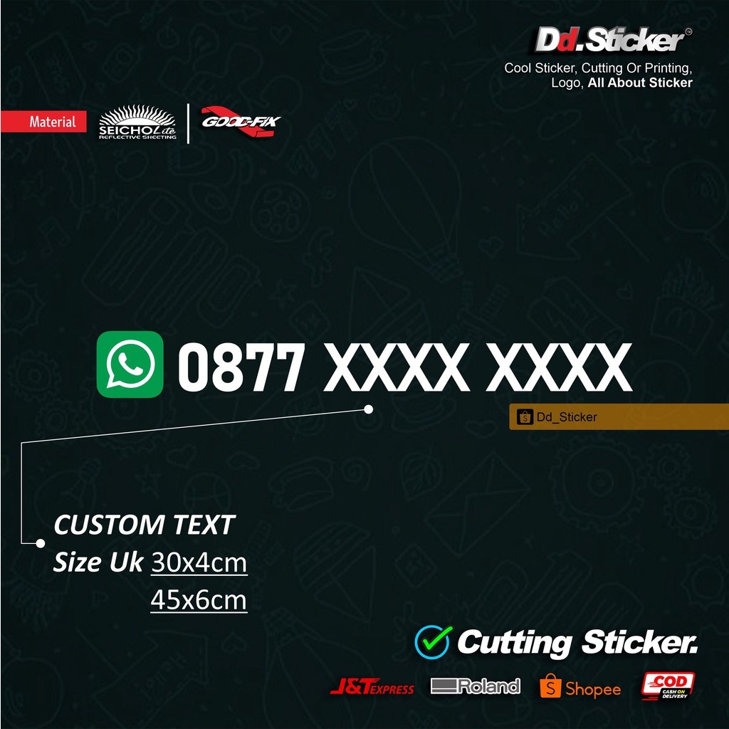Jual Custom Nomor Wa | Cutting Sticker | Shopee Indonesia