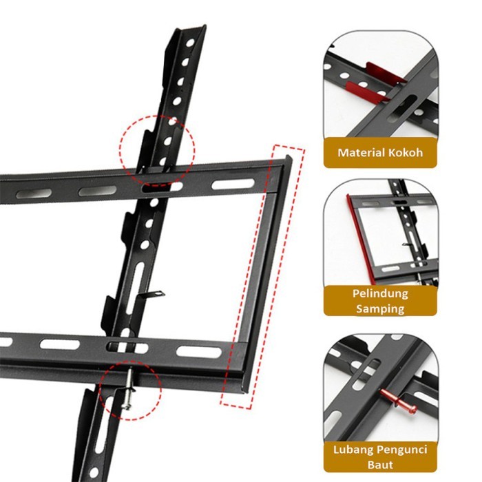 Jual Bracket TV LED LCD PDP 26-65 Inch / Flat Panel Wall Mount ...
