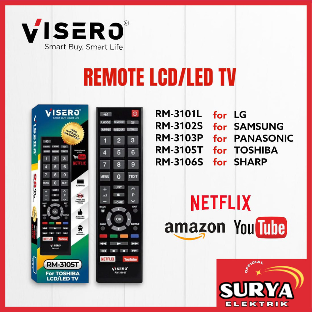 Jual Remote TV LCD / LED VISERO Langsung Pakai Tanpa Setting | Shopee ...