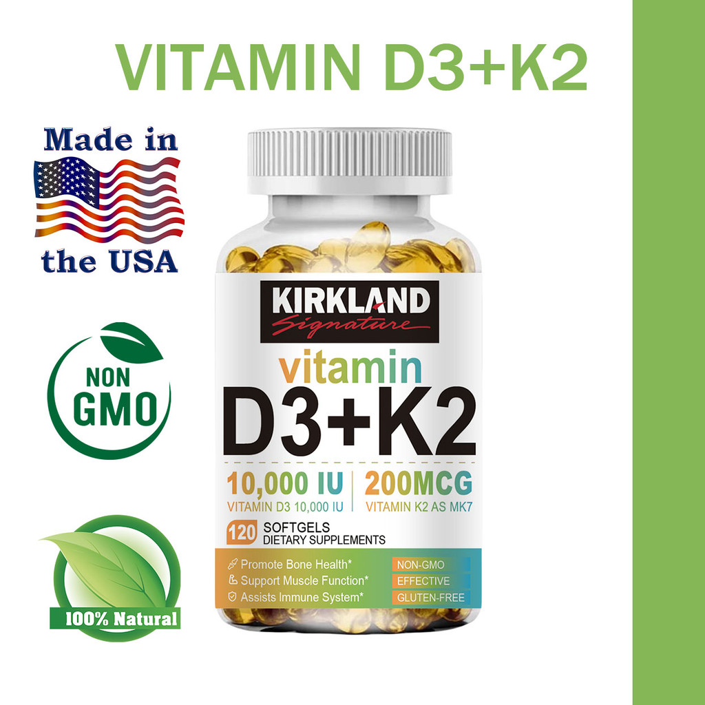 Jual Vitamin D3 + K2 10.000 iu Vitamin D3 dan 200 mcg vitamin K2 untuk ...