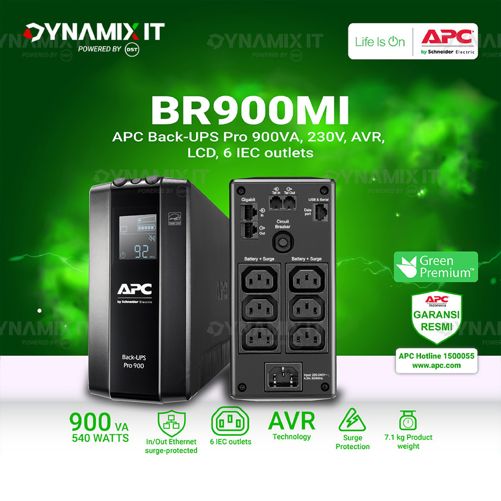 Jual UPS APC BR900MI Back UPS PRO 900VA 540Watts - LCD Interface ...