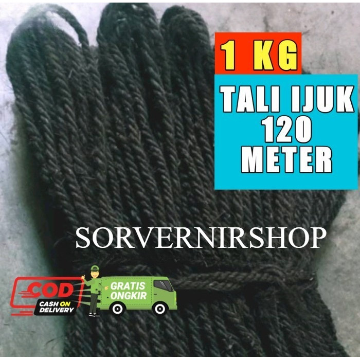 Jual HEMAT..! 1 KG 120 Meter Tali Ijuk Hitam Super Halus Tali Pengikat ...