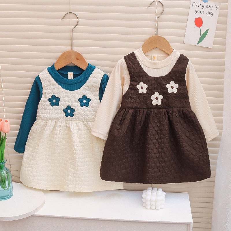 Jual [352361] - Mini Dress Bunga Lengan Panjang Anak Perempuan - Motif ...