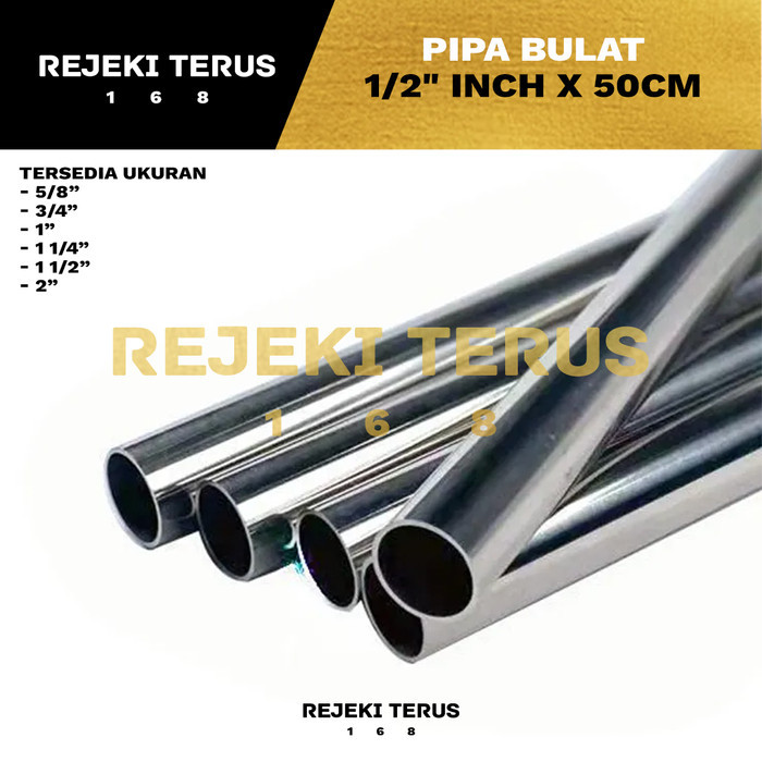 Jual Pipa Bulat STAINLESS 1/2" inch x 50cm Gantungan Baju Display ...