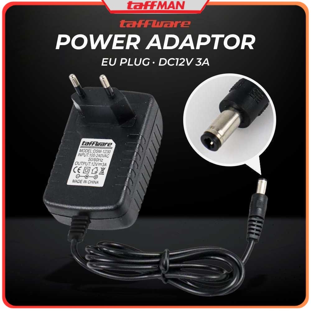 Jual TM - TAFFWARE Adaptor Power Supply Converter AC to DC 12V 3A LED ...
