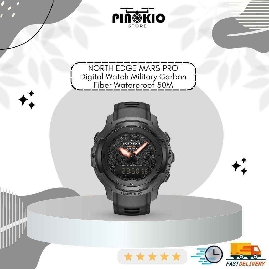 Jual 582 NORTH EDGE MARS PRO Digital Watch Military Carbon Fiber ...