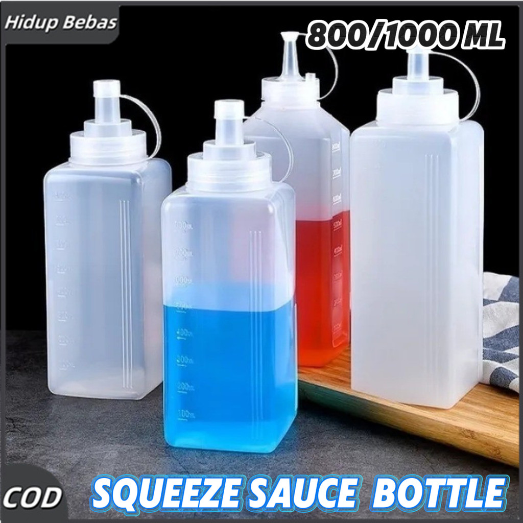 Jual [800/1000ML]Botol Saus Botol Serbaguna Botol Plastik Botol Cuka ...