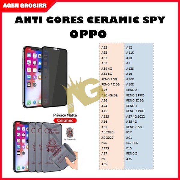 Jual AG-ANTI GORESS CERAMIC SPY OPPO A5X A5i A5 PRO A52 A92 A33 A53 A54 4G A54 5G RENO 7 5G 7Z ...