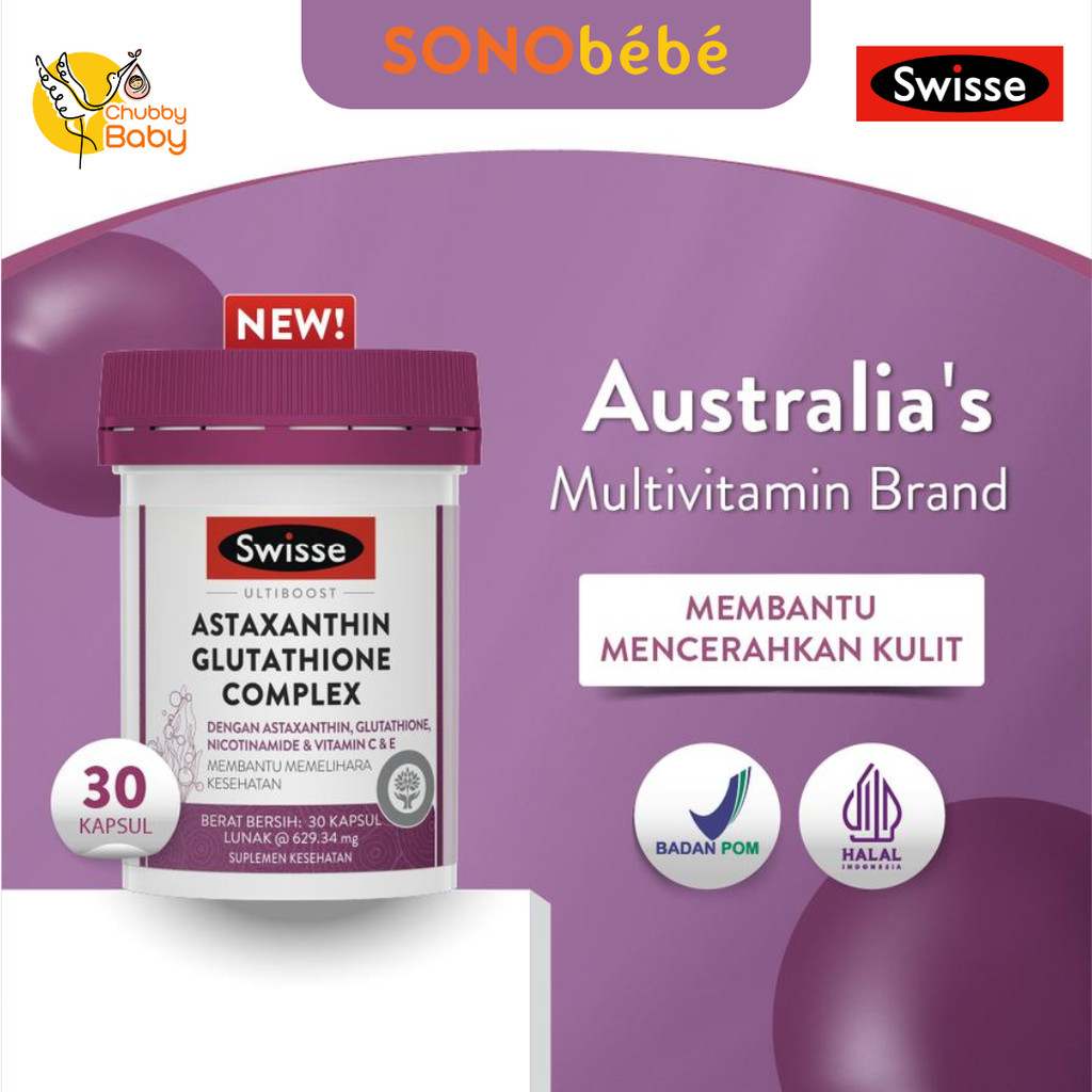 Jual Swisse Ultiboost Astaxanthin Glutathione Complex 30 Capsules - Multivitamin untuk Membantu ...