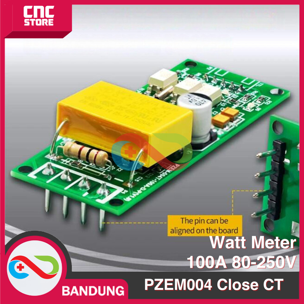 Jual PZEM-004T Sensor Watt Volt Current Meter AC 100A 80-260V CLOSE CT ...