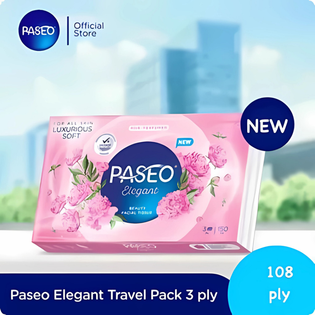 Jual PASEO Beauty Facial Tissue Elegant Travel Pack 108 Ply | Shopee ...