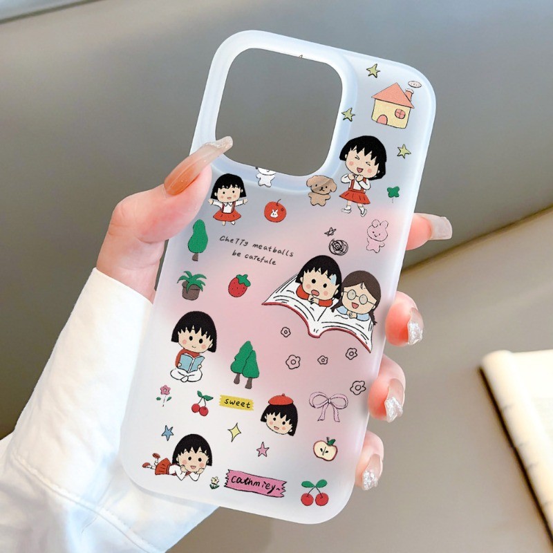Jual Chibi Maruko-Chan Case HP Clear Frosted Untuk iPhone 13 11 16 Pro ...