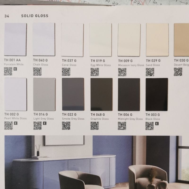 Jual yh75ji HPL TACO motif solid glossy kilap dan doff mate warna ...