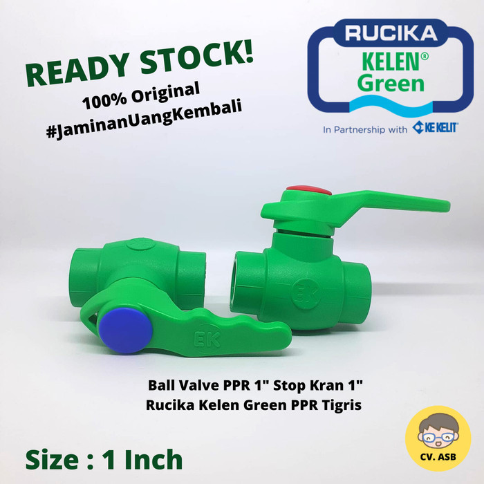 Jual Ball Valve 1" PPR Stop Kran Keran 1" 32mm PPR Rucika Green Tigris | Shopee Indonesia
