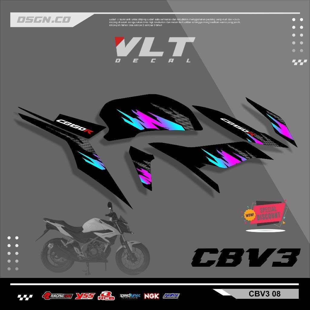Jual STRIPING CB150R V3 - STRIPING CB150R V3 NEW STREET FIRE - STIKER ...
