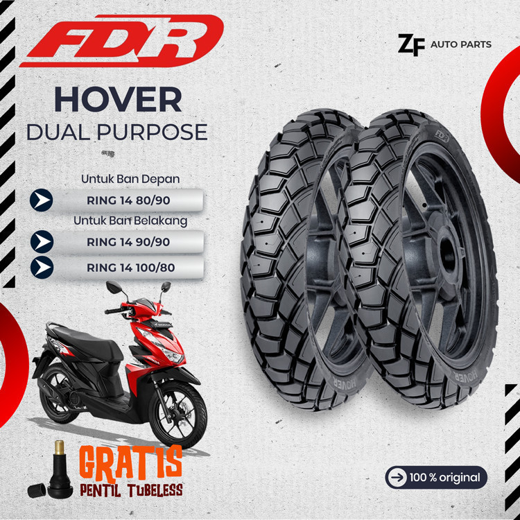 Jual SEPASANG / SATUAN BAN MOTOR MATIC FDR HOVER Ring 14 80/90 90/90 ...