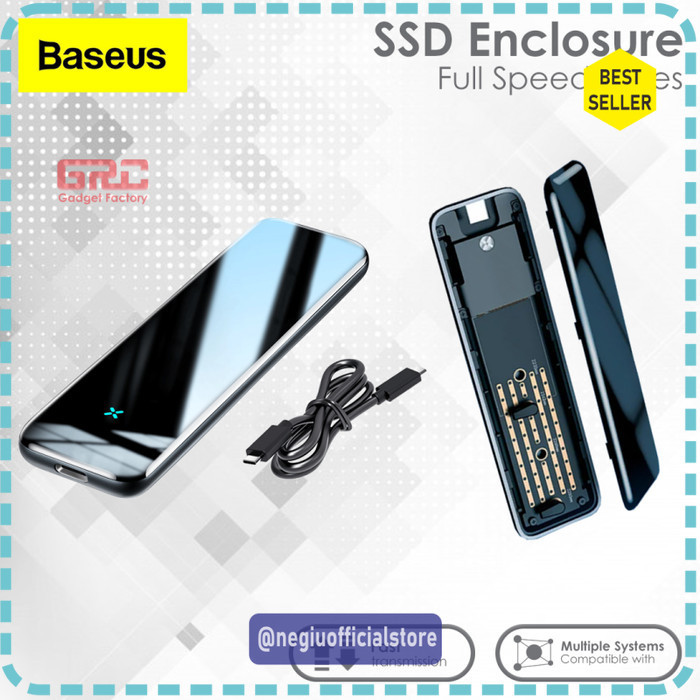 Jual (GFT) Casing SSD Enclosure Baseus Type C Case M.2 SATA Hard Drive ...