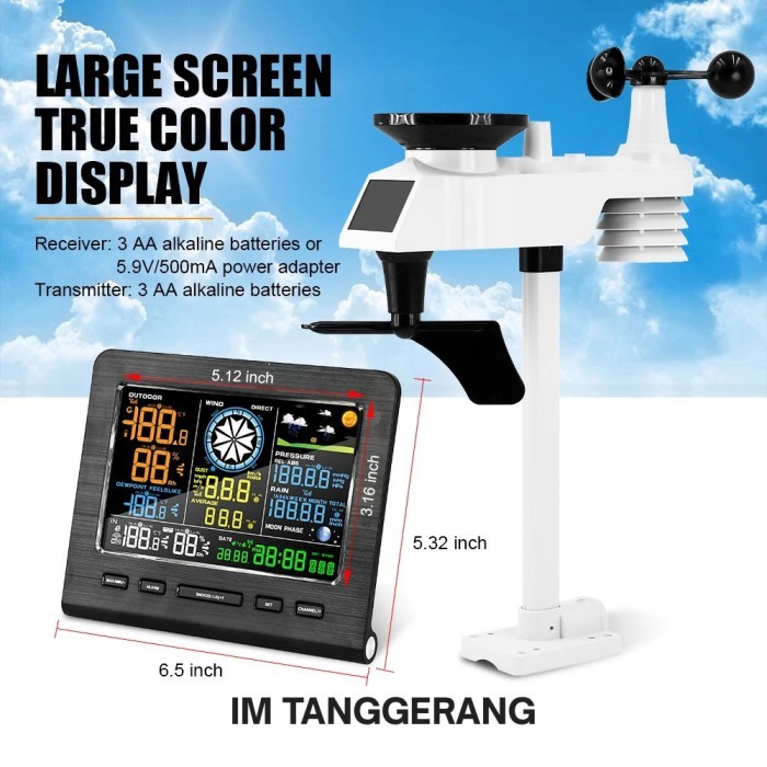 Jual Wireless Weather Station WiFi APP Sunlight Dew Point Rain UV ...