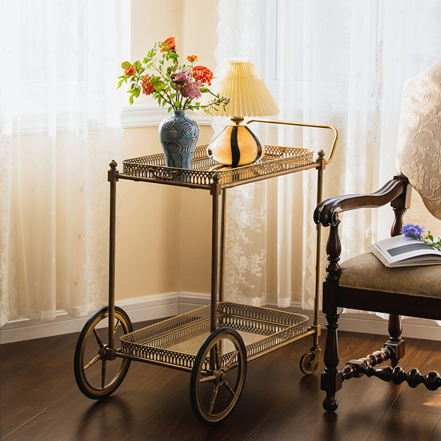 Jual Table Vegetables Trolley Wheels Storage Rack Camping Salon Trolley ...