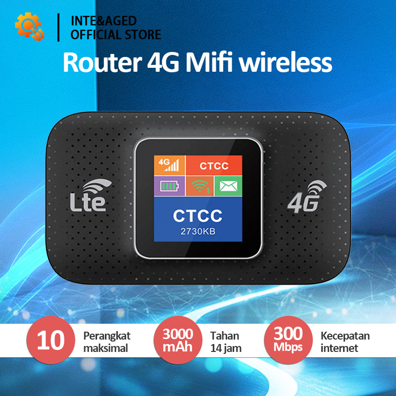 Jual INT Router portabel 4G layar warna port Type-C 150Mbps WiFi ...