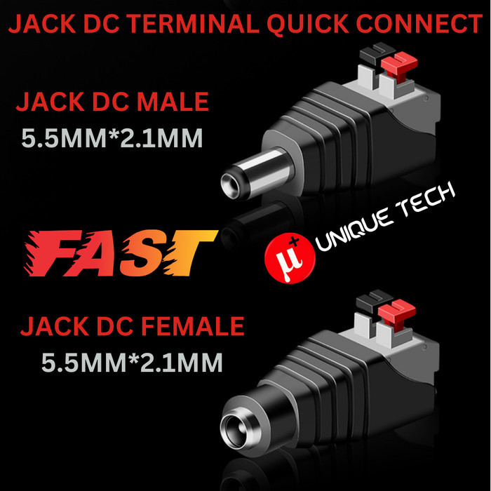 Jual JACK DC QUICK CONNECT MALE FEMALE 5,5X2,1MM 5.5 MM JANTAN BETINA ...