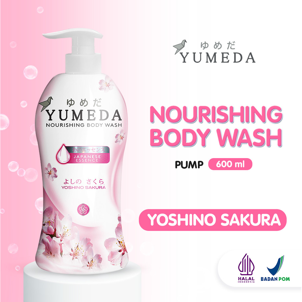 Jual YUMEDA Nourishing Body Wash Yoshino Sakura Pump Bottle 600mL | Shopee Indonesia