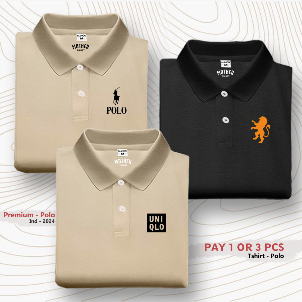 Jual BUY 1 GET 3 Kaos T-Shirt Polo Kerah Wangki Logo | SINGA | POLO ...