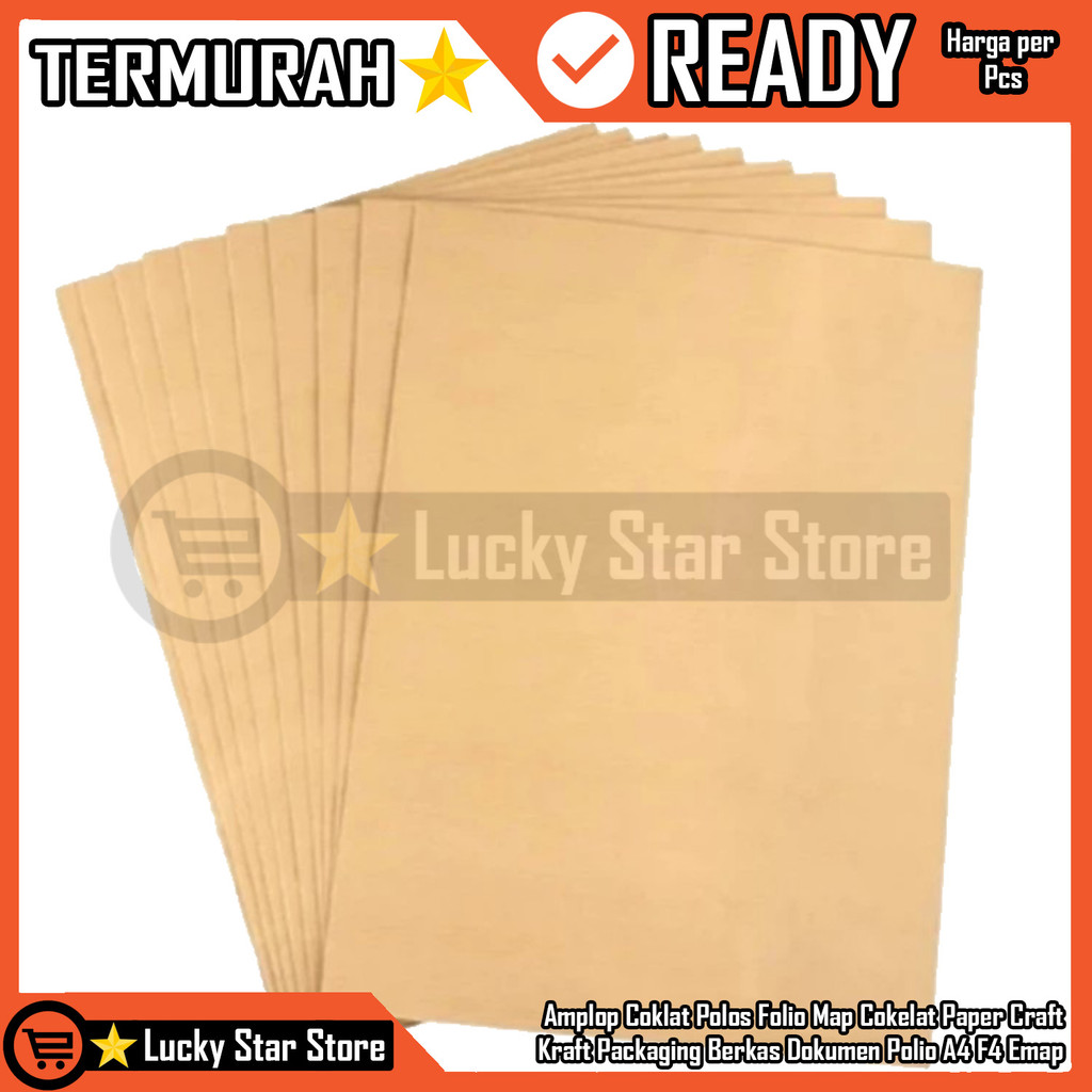 Jual Amplop Coklat Polos Folio Map Cokelat Paper Craft Per 1 Lembar Diy ...