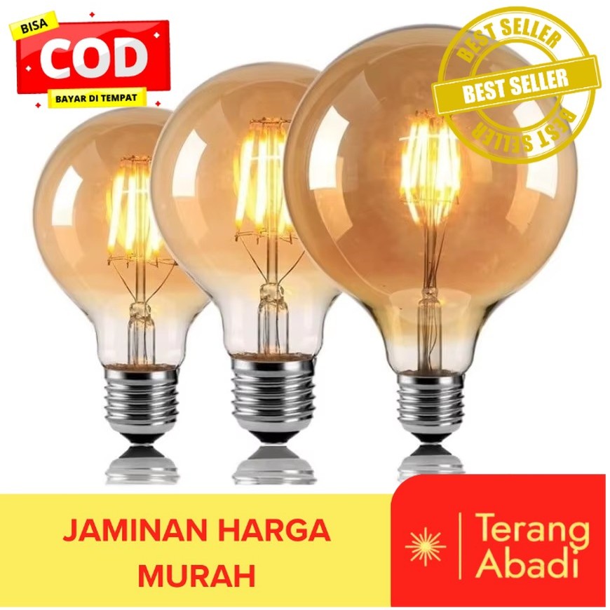Jual LAMPU LED FILAMEN EDISON BULAT G95 4 WATT FITTING E27 / LAMPU ...