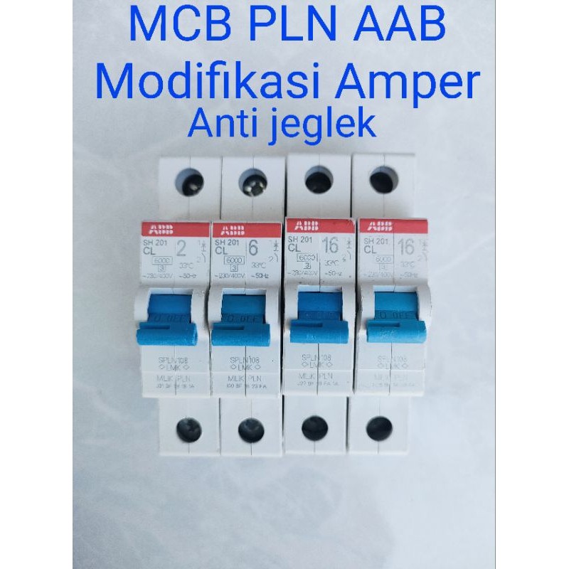 Jual Mcb modif PLN abb sh201 mcb modif anti jeglek 2a modif 4-50a | Shopee Indonesia