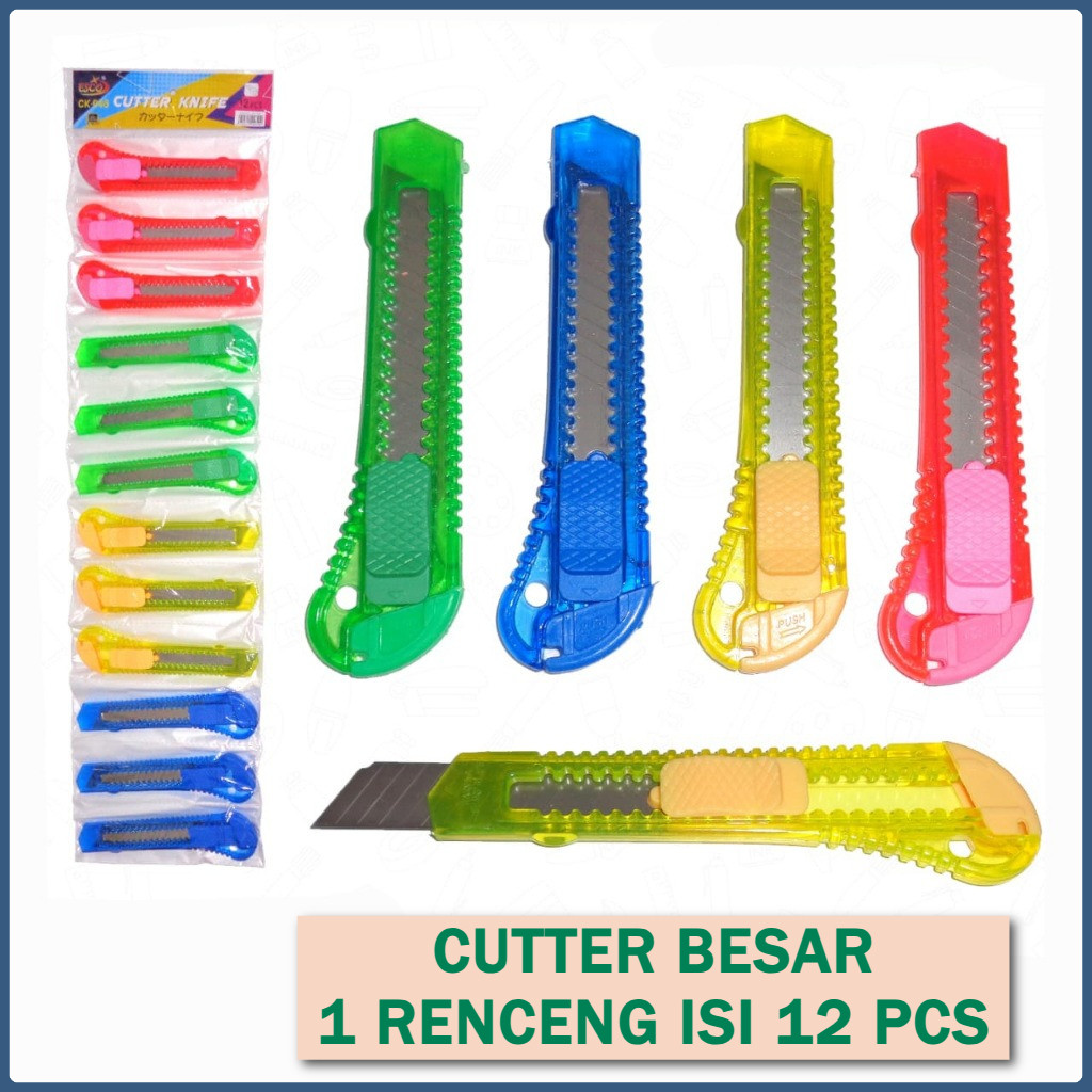 Jual Pisau Cutter BESAR 12 pcs / Cutter / Pisau Cutter / Alat Memotong ...