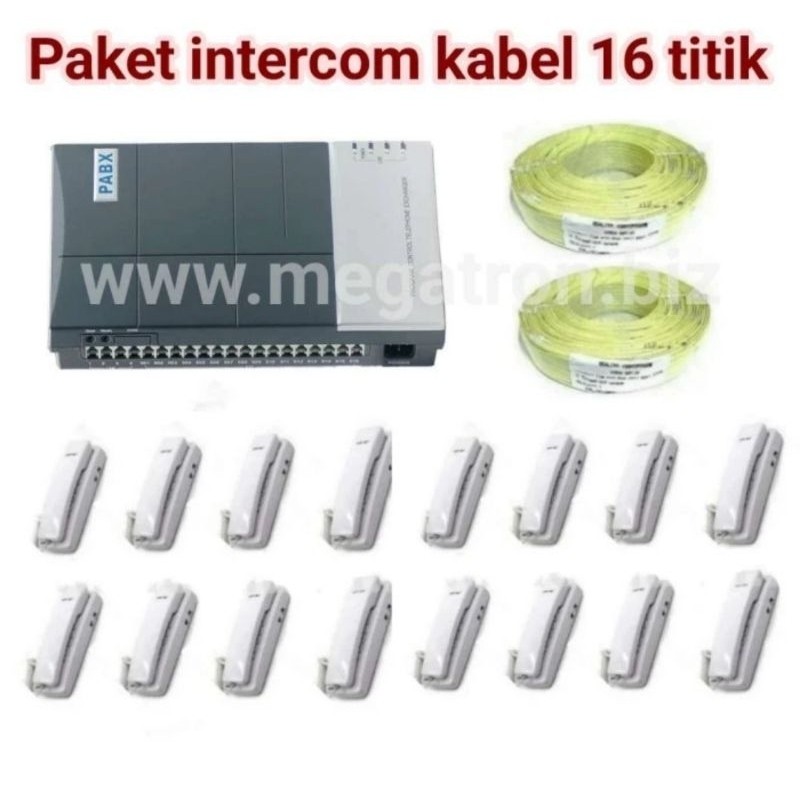 Jual Paket Intercom pakai Kabel 16 Channel (pemasangan sangat mudah ...