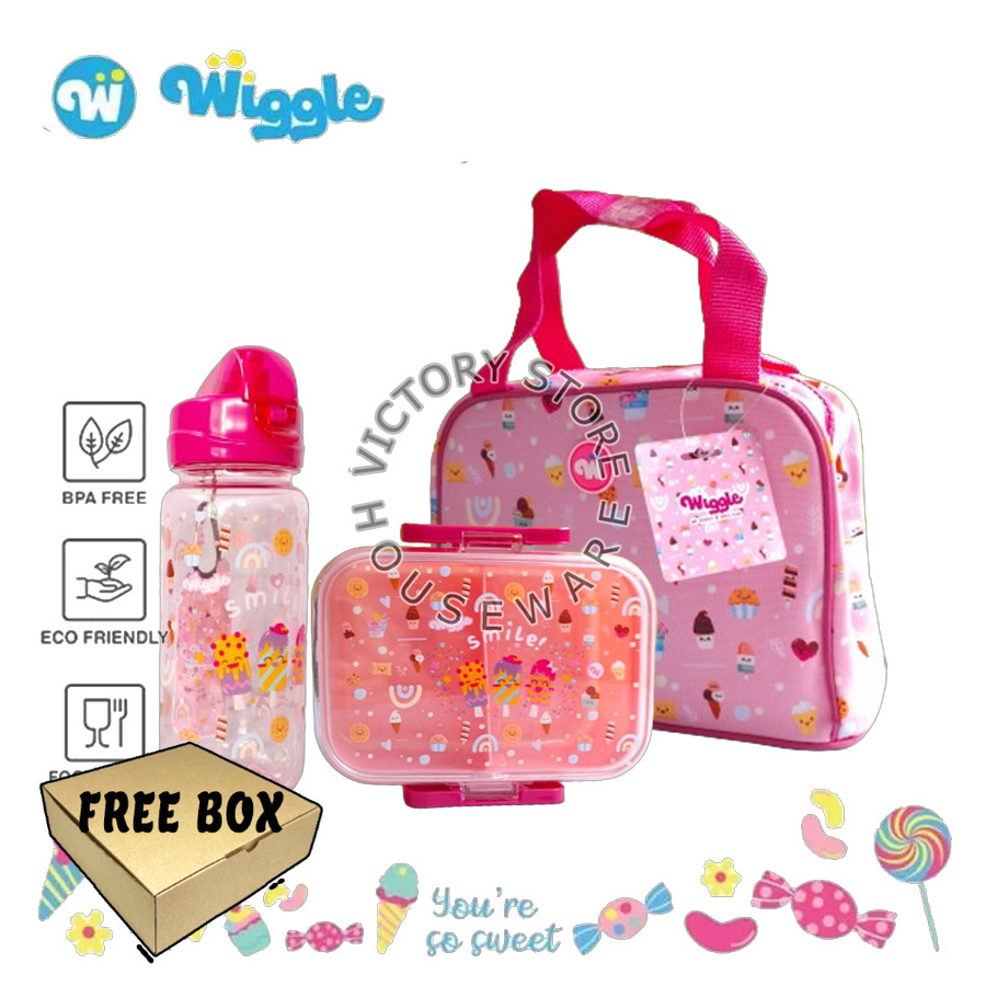 Jual WIGGLE Lunch Box Set Lunch Bag Kids Set Hello Dino |Tempat Bekal & Botol Minum Tas | Shopee ...