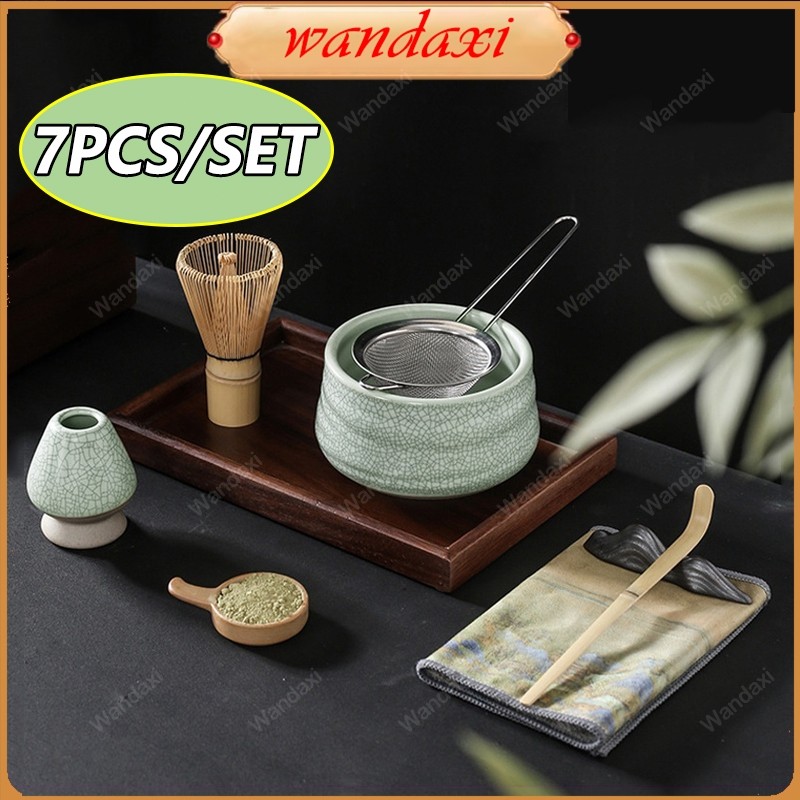 Jual 7Pcs Alat Matcha Making Set Matcha Bowl Keramik / Pengaduk Matcha ...