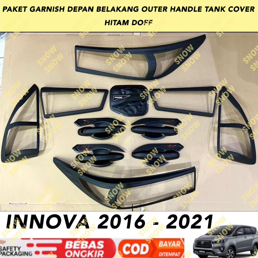Jual Paket Garnish Handle Outer Tank Cover Innova Reborn 2016 2022 2023 2024 2025 Hitam Doff ...