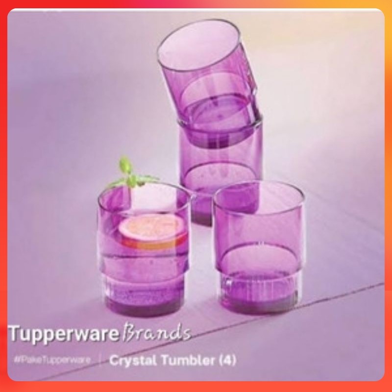 Jual Tupperware Crystal Tumbler (4) Gelas Cristal Original | Shopee ...