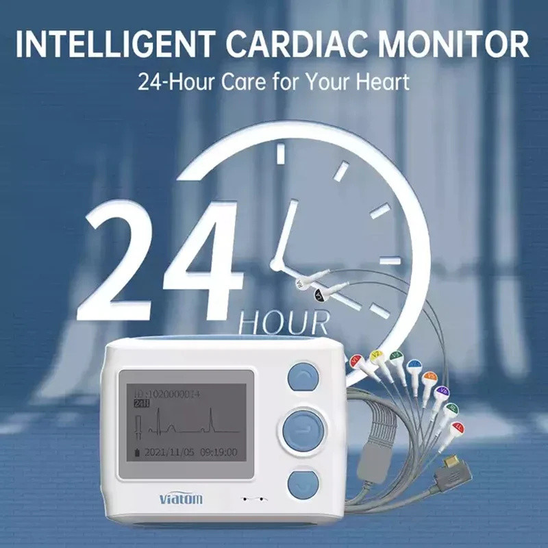 Jual 12 lead Holter monitor recorder 24-hour continuous monitoring ECG ...